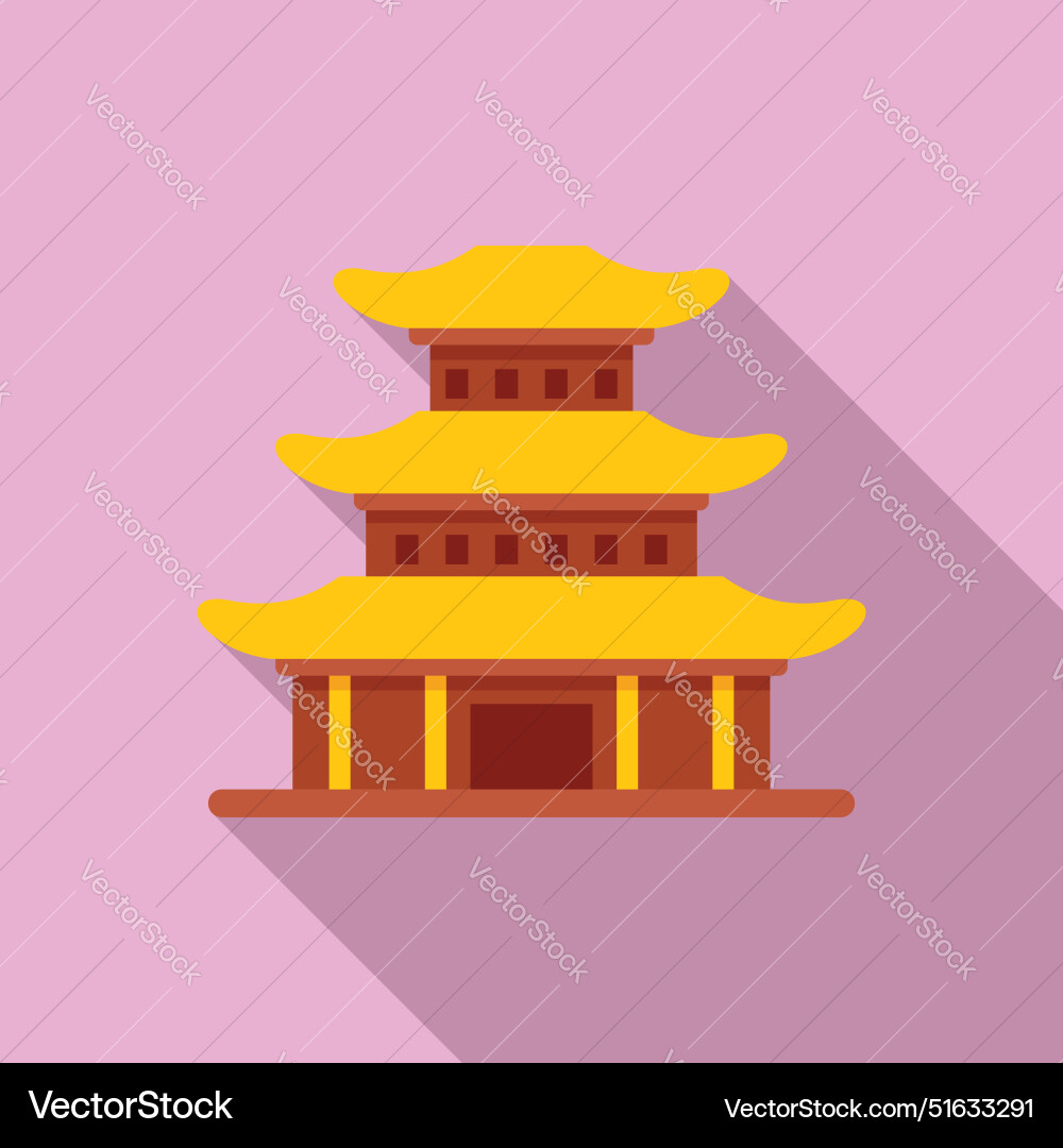 Traditional buddhist temple building with golden Vector Image