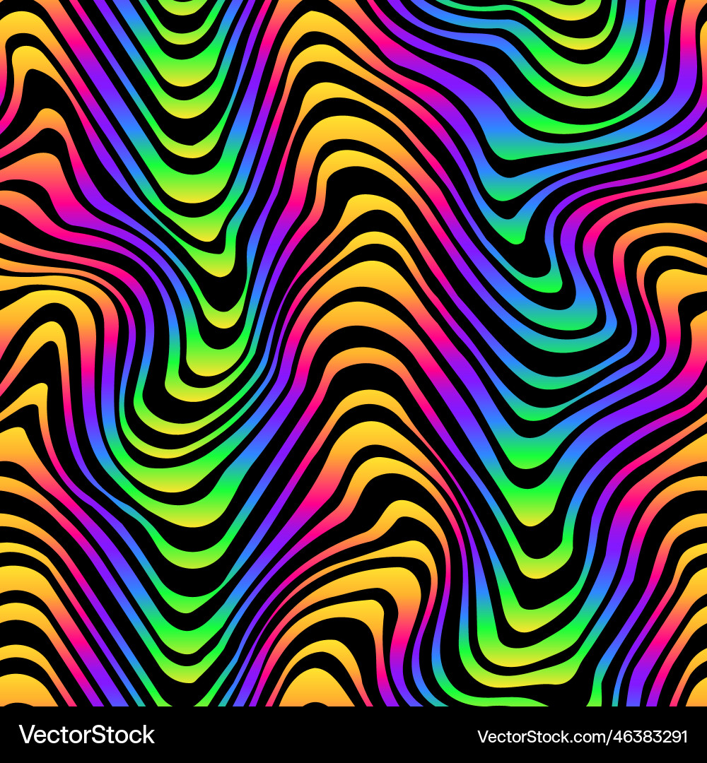 Vibrant flame wavy lines gradient seamless pattern