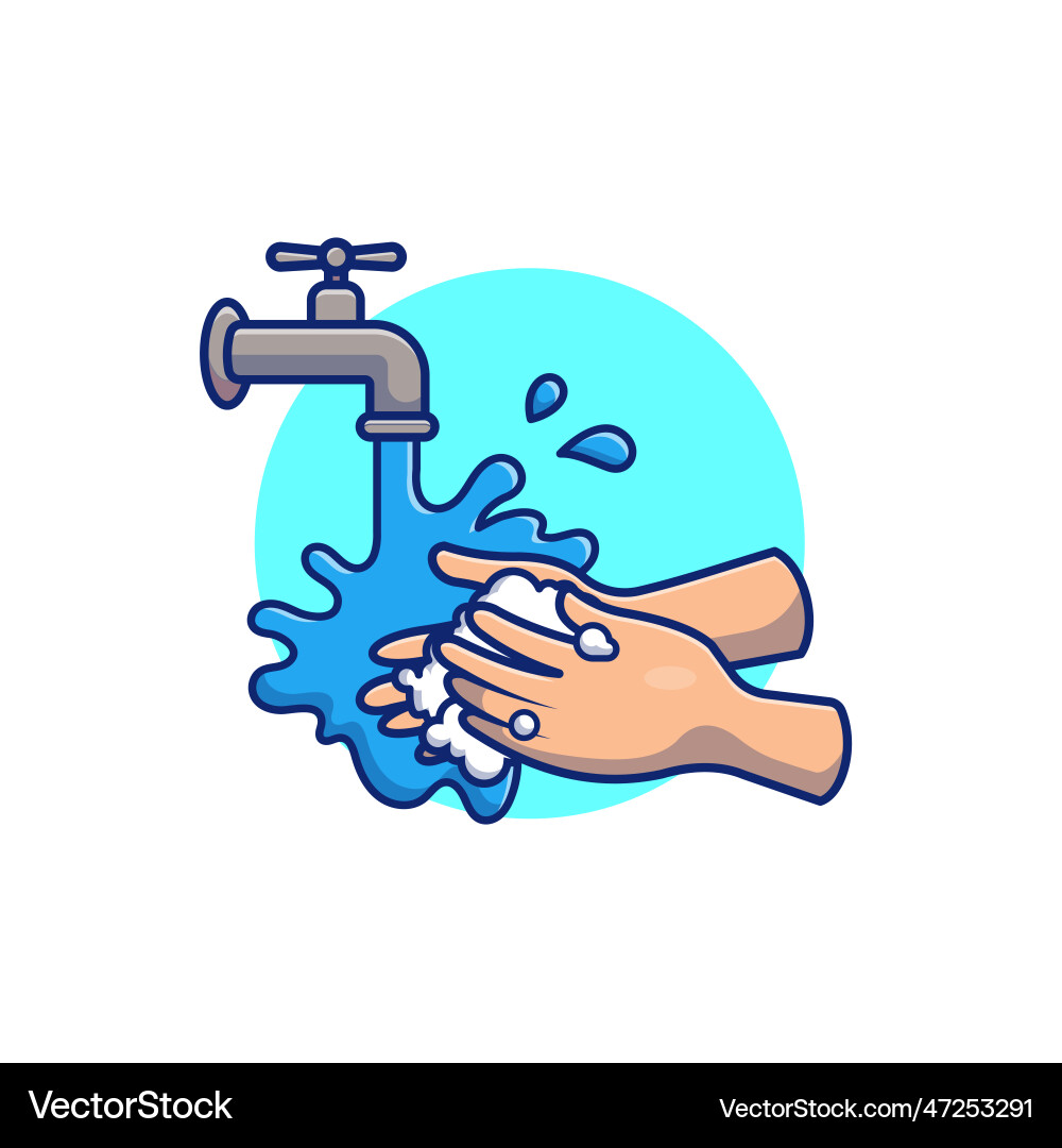 Washing hand cartoon Royalty Free Vector Image
