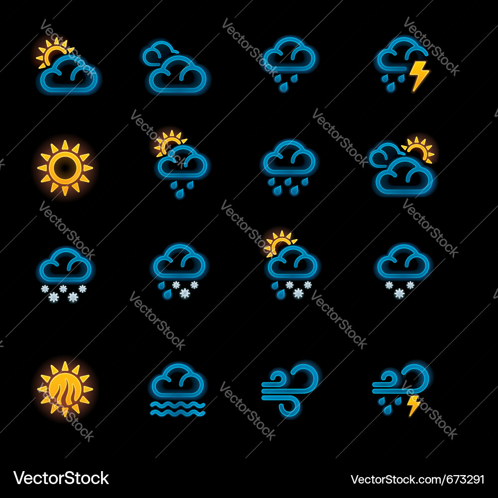 Weather forecast icons - day Royalty Free Vector Image