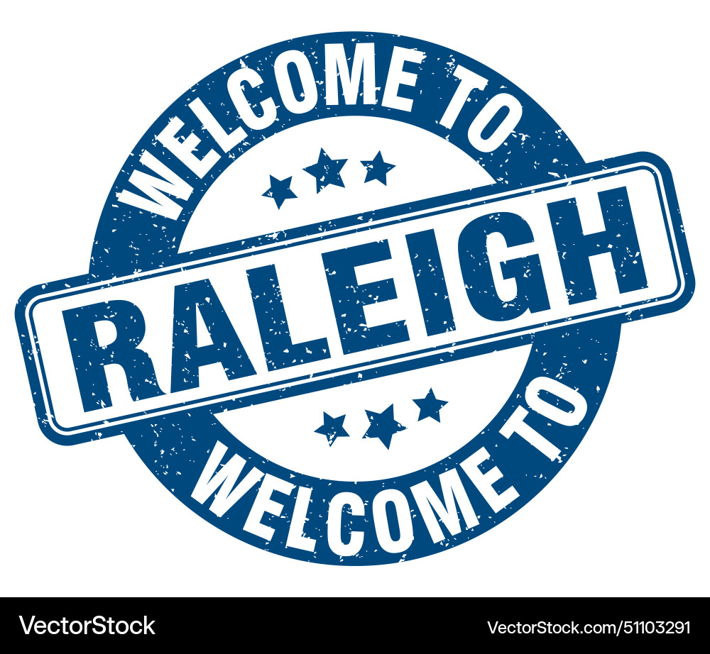 Welcome to raleigh stamp round sign Royalty Free Vector