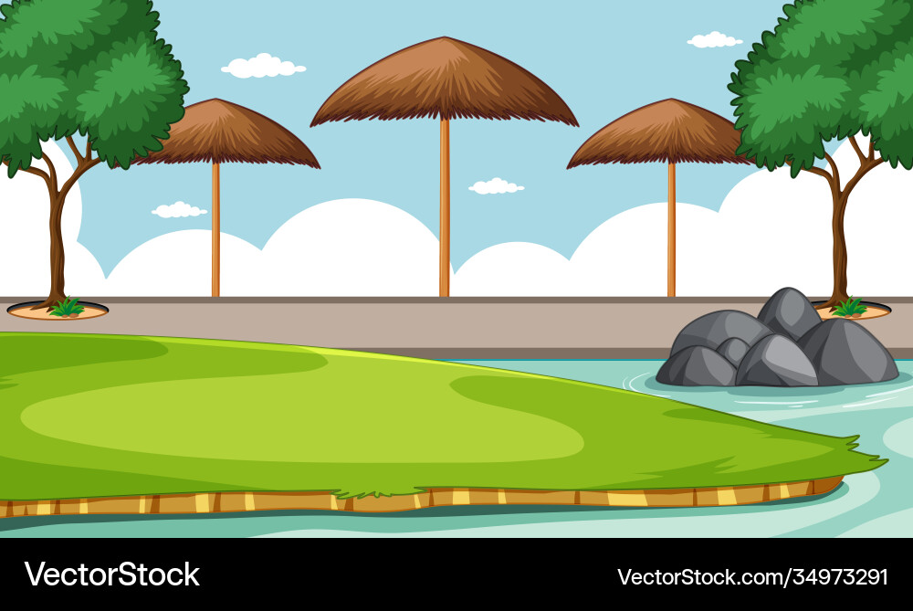 Zoo park without animal scene Royalty Free Vector Image