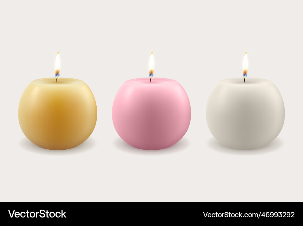 3d realistic yellow pink white paraffin Royalty Free Vector