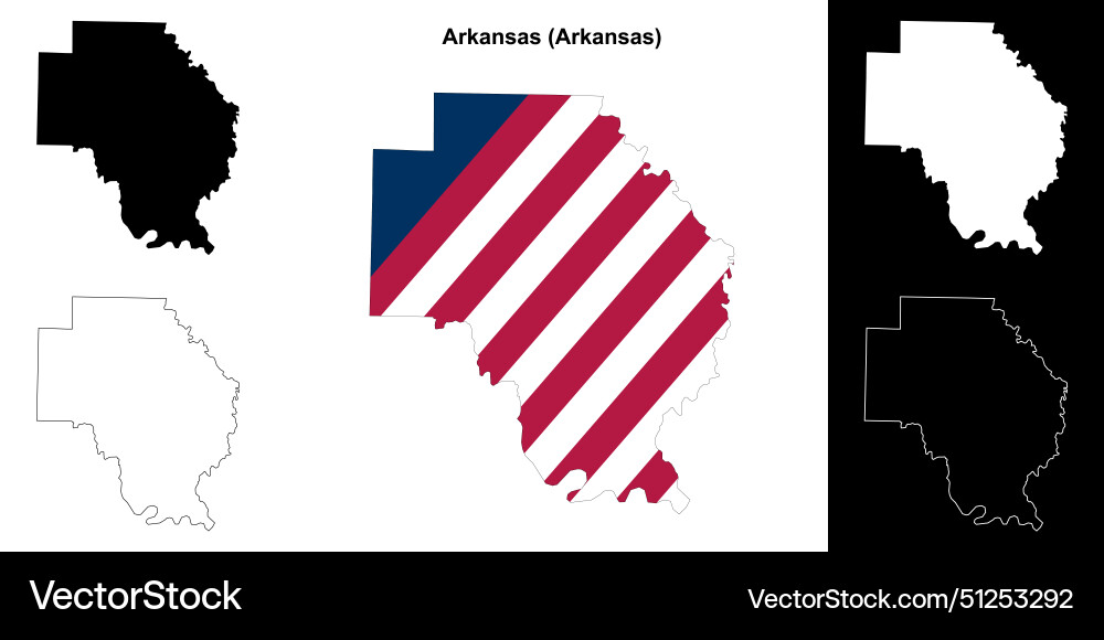 Arkansas outline map Royalty Free Vector Image