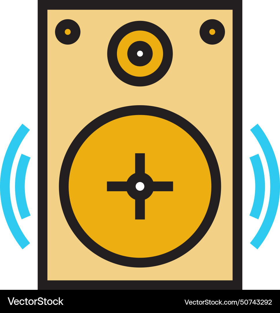 Audio speaker color icon media sound device Vector Image