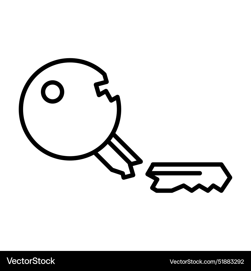 Broken key Royalty Free Vector Image - VectorStock