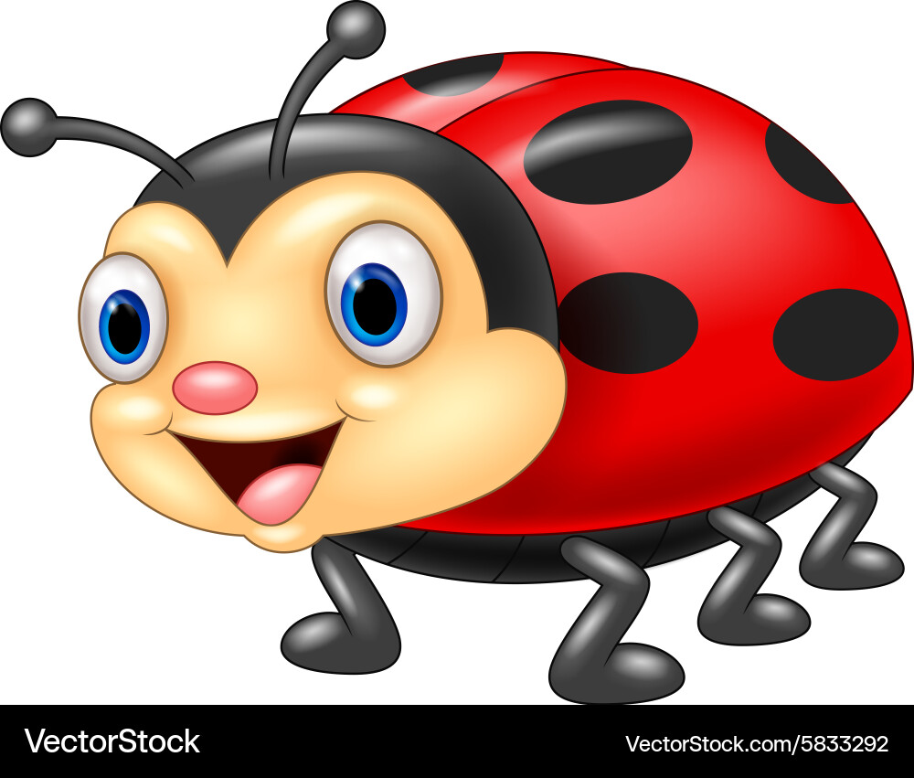 Cute ladybug cartoon Royalty Free Vector Image