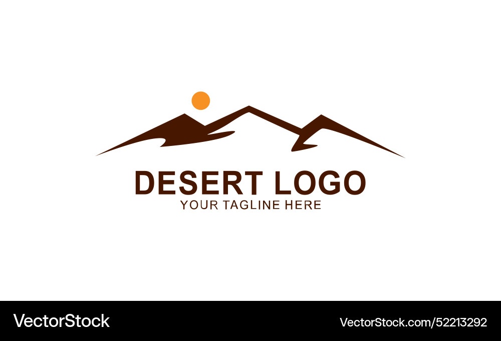 Desert logo design template Royalty Free Vector Image