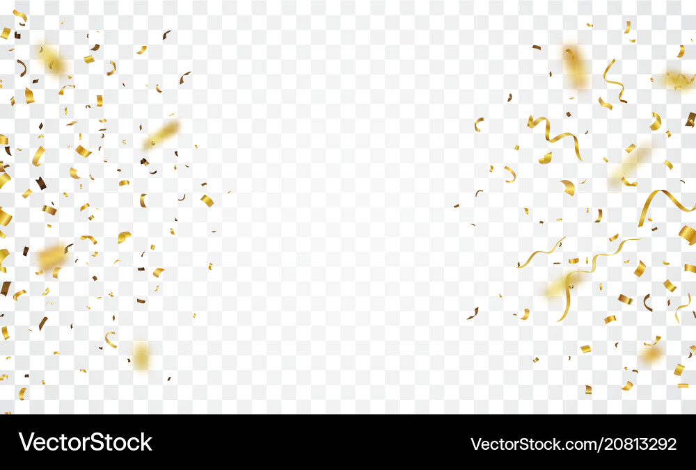 Gold confetti background Royalty Free Vector Image