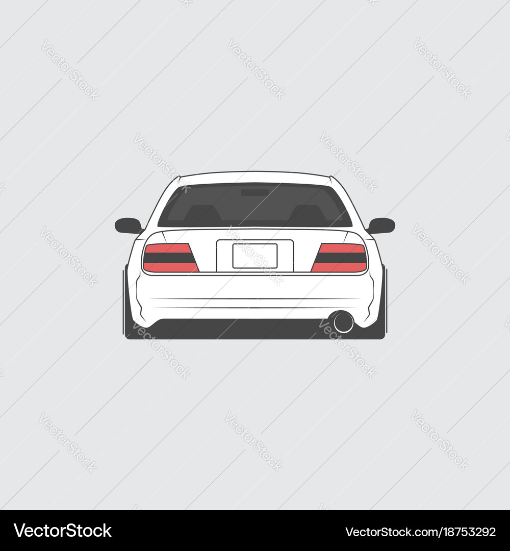 Japanese Sport Car Back View Royalty Free Vector Image