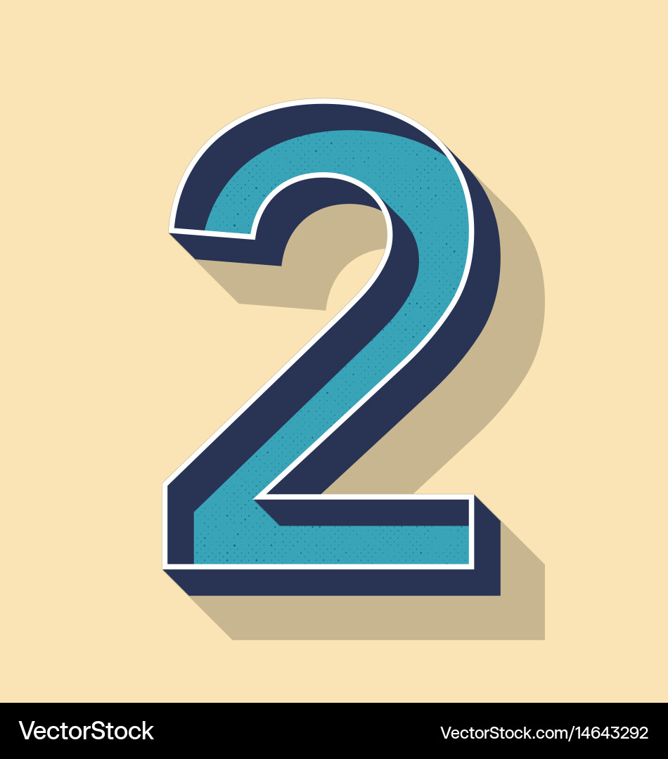 Letter 2 retro text style fonts concept Royalty Free Vector