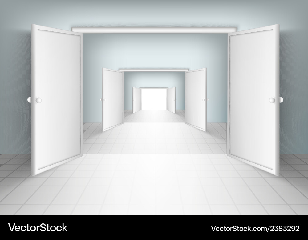 Open doors isolated Royalty Free Vector Image - VectorStock