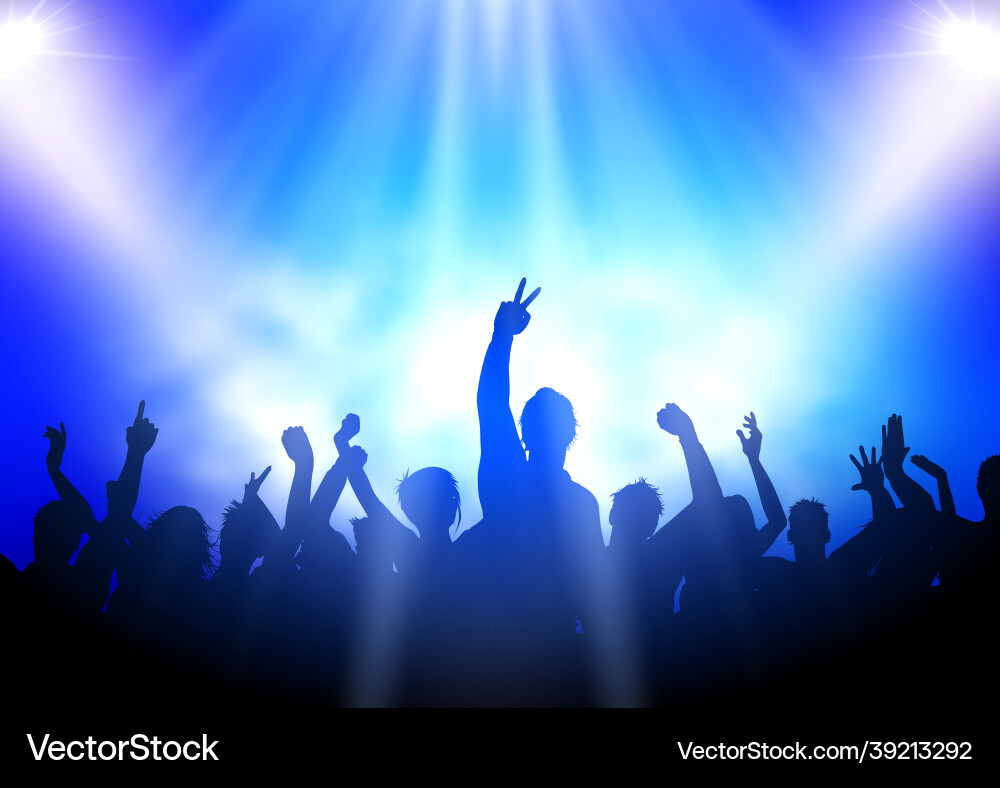 Party audience on spotlight background Royalty Free Vector