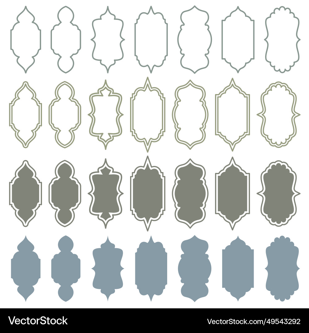 Ramadan shapes of windows and doors design Vector Image