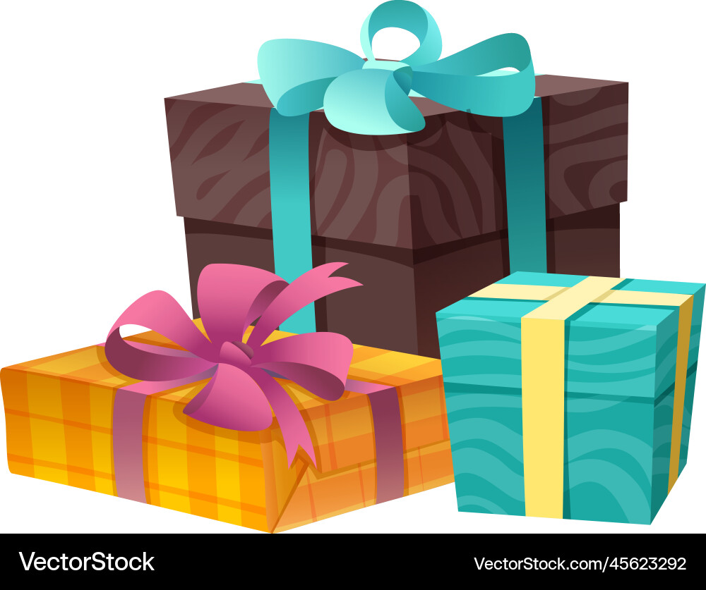 Realistic gift boxes Royalty Free Vector Image