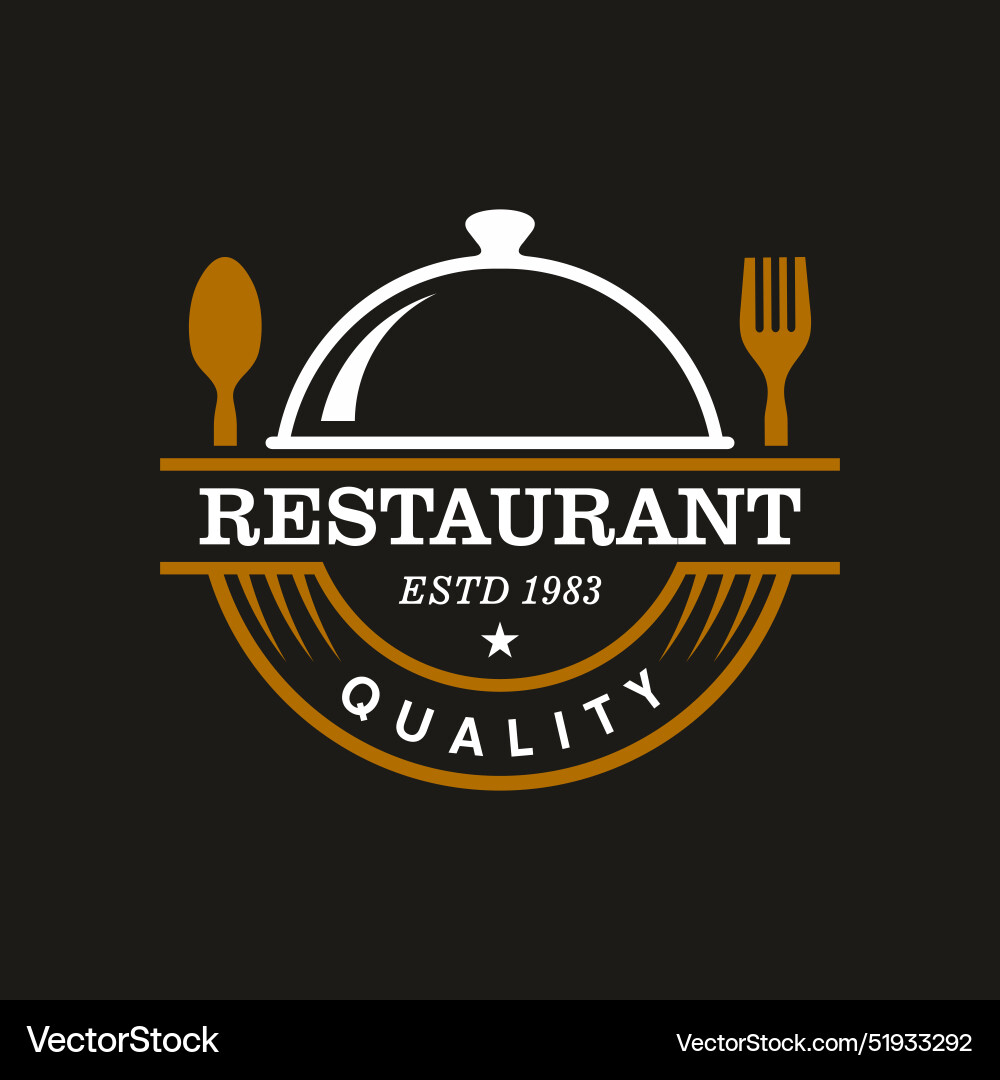 Restaurant logo design food symbol Royalty Free Vector Image