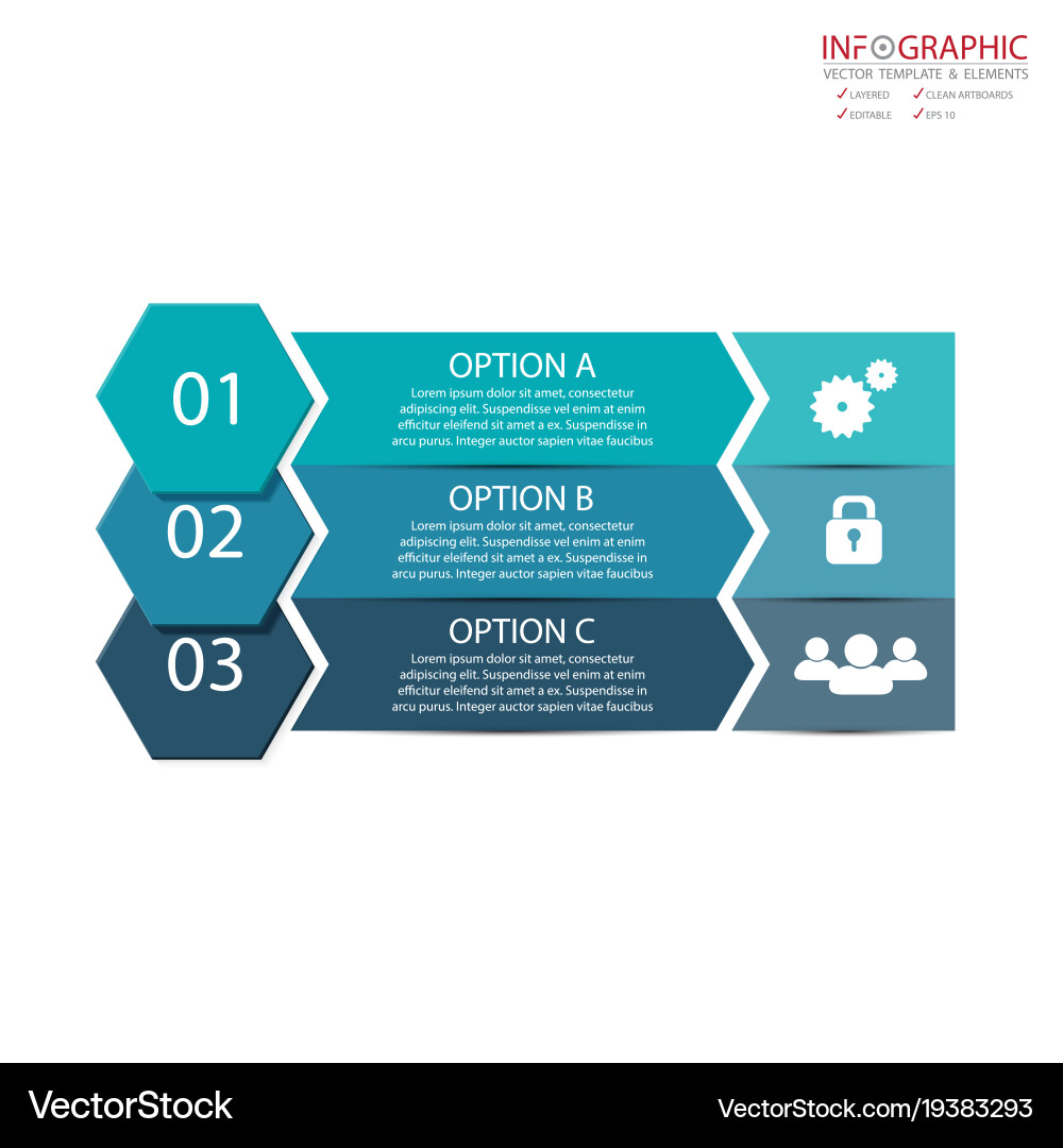 Abstract element infographics 3 option design Vector Image