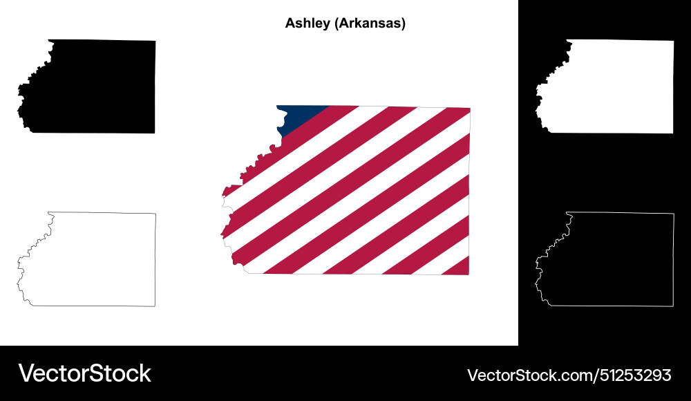 Ashley outline map Royalty Free Vector Image - VectorStock