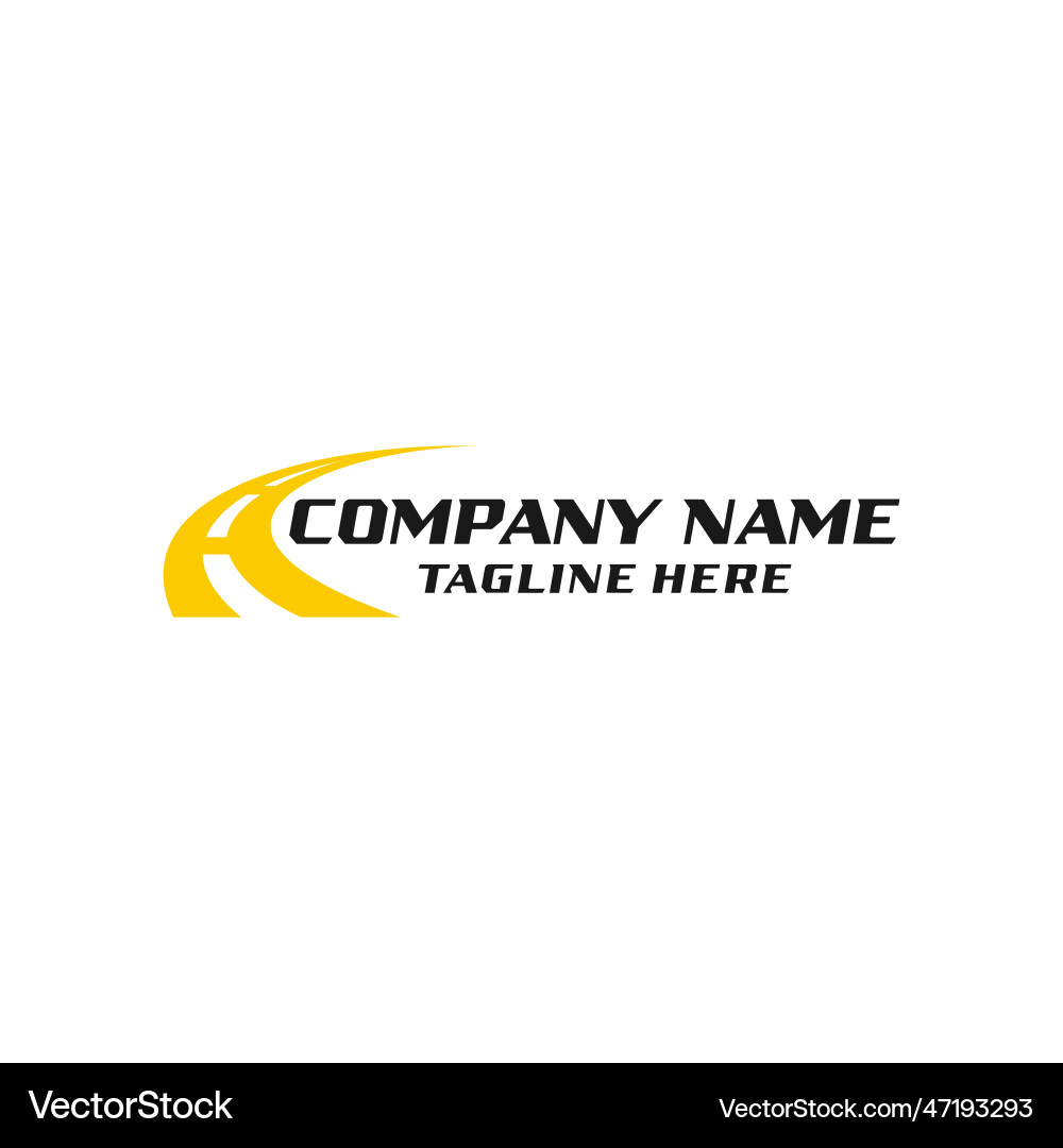 Asphalt paving road logo template Royalty Free Vector Image