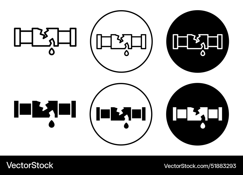 Broken pipe icon Royalty Free Vector Image - VectorStock