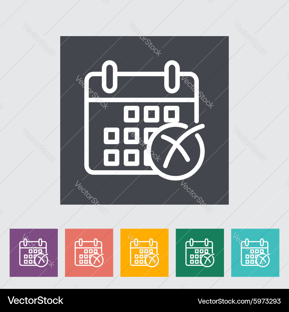 Calendar with cross Royalty Free Vector Image - VectorStock