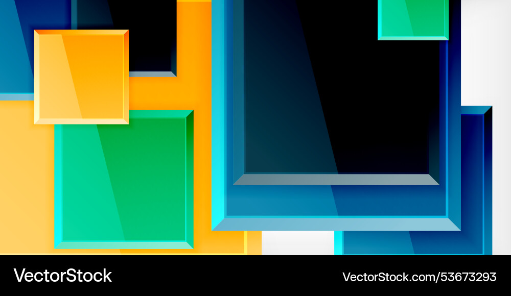 Colorful squares with reflections abstract Vector Image