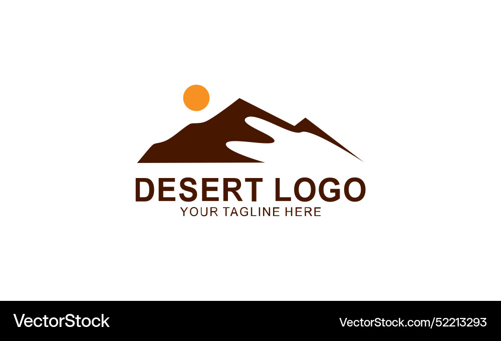Desert logo design template Royalty Free Vector Image