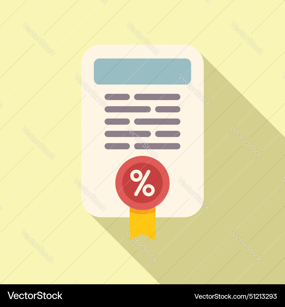 Earn reward paper emblem icon flat present Vector Image
