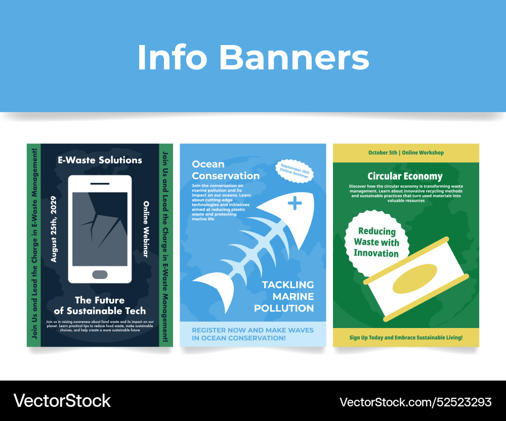 Engaging information banners promoting sustainable