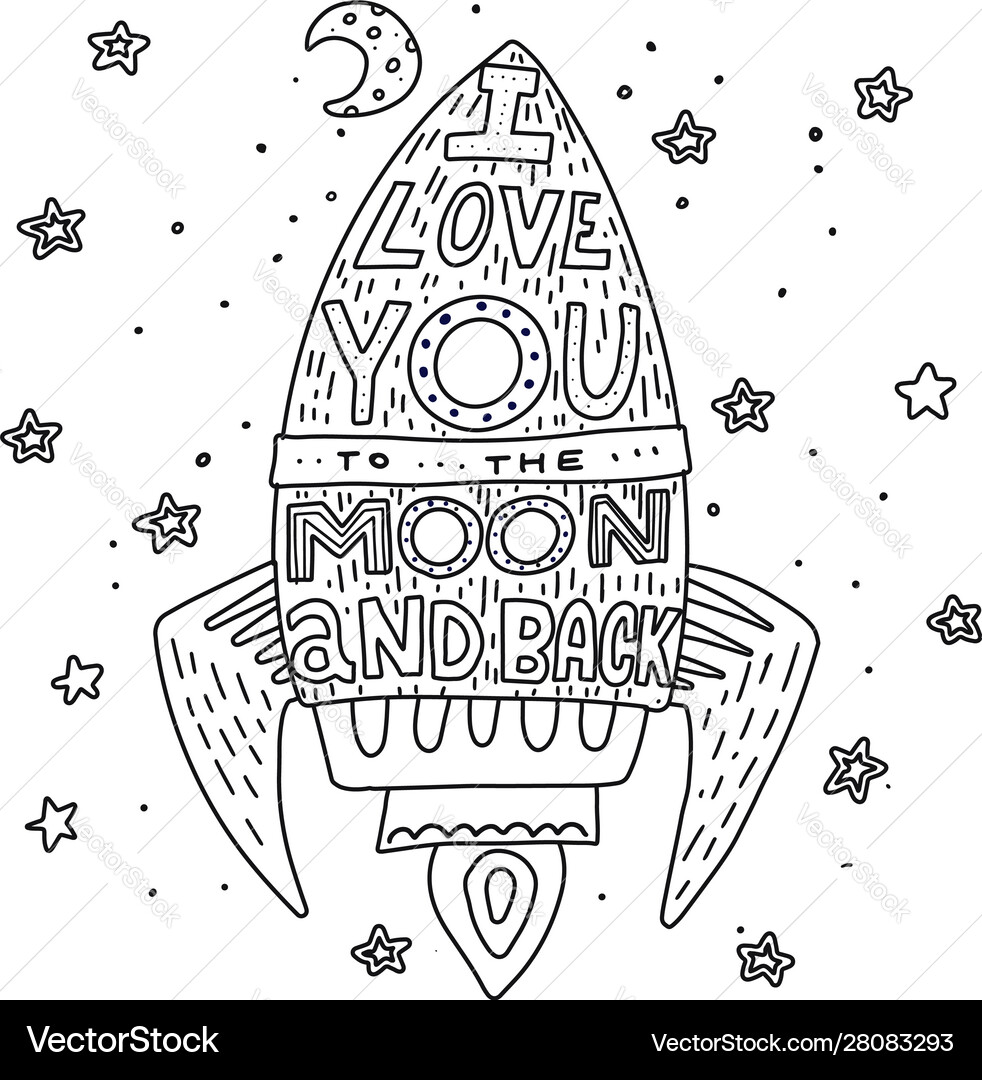 I Love You to the Moon and Back Royalty Free Vector Image