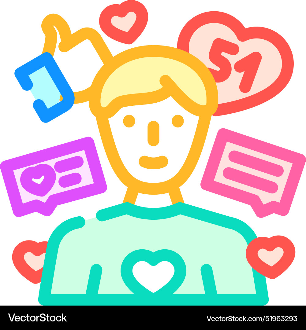 Influencer marketing color icon Royalty Free Vector Image