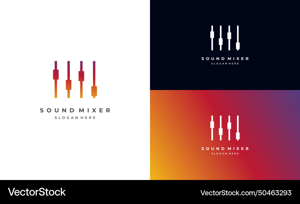 Modern colorful sound miixer logo icon template Vector Image