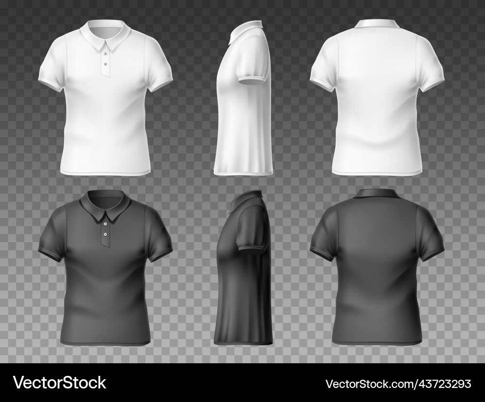 Realistic t-shirt front back and side Royalty Free Vector