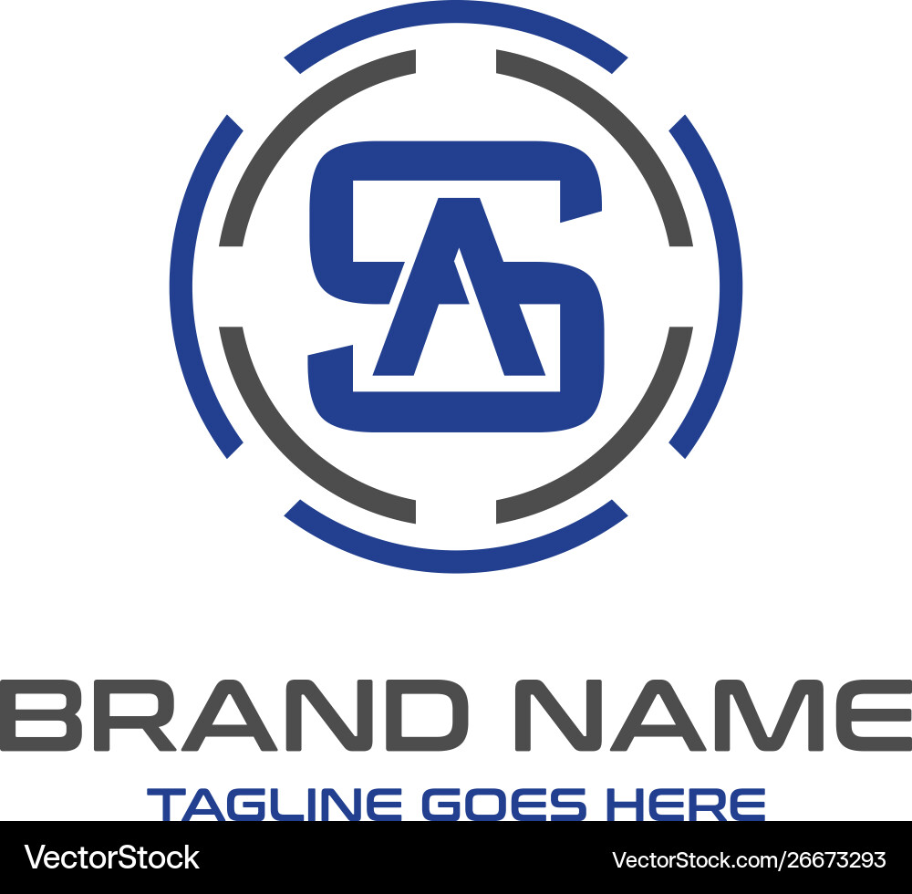 Sa initial logo design Royalty Free Vector Image