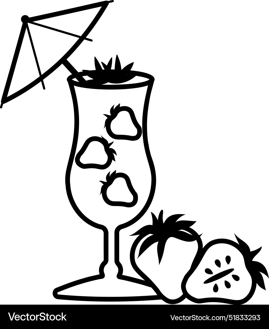 Strawberry drink Royalty Free Vector Image - VectorStock