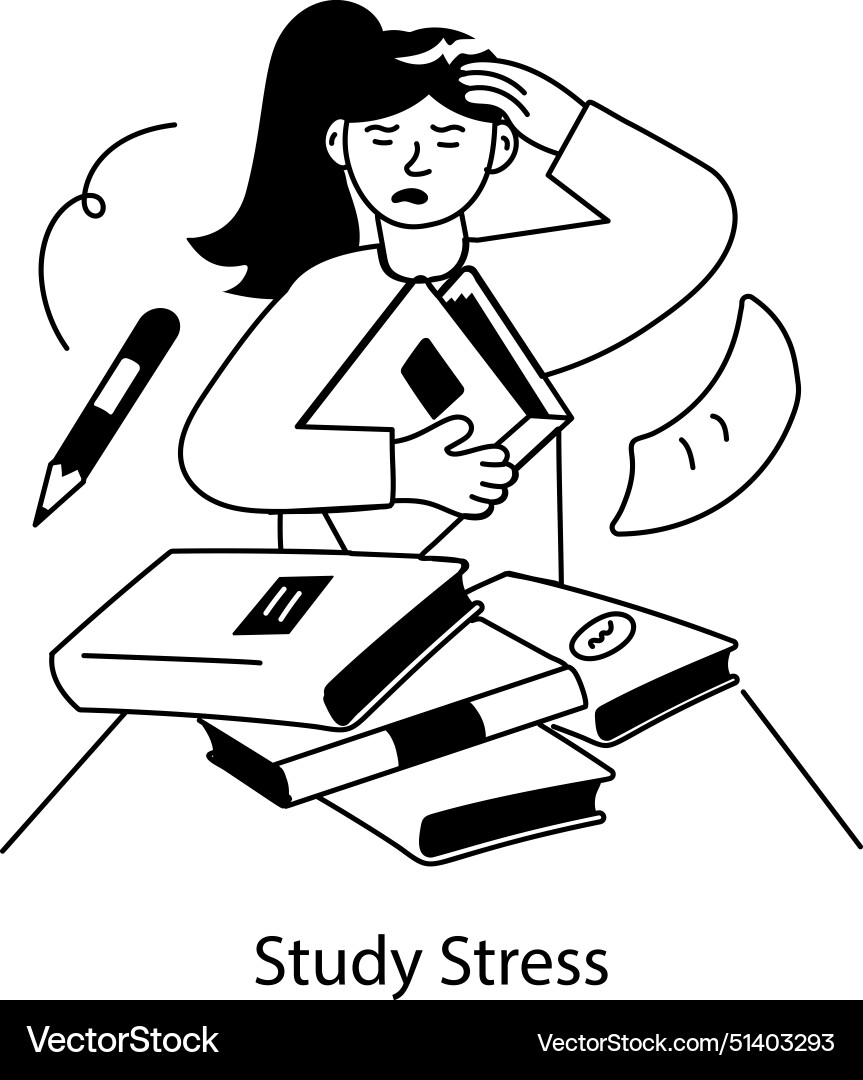Study stress Royalty Free Vector Image - VectorStock