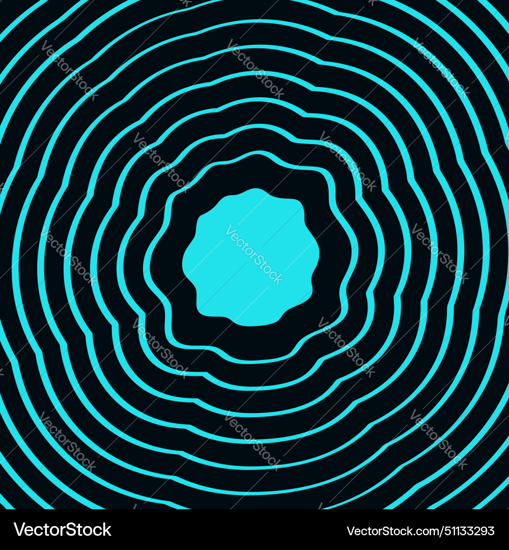 Wave blue lines circle ring frame abstract Vector Image