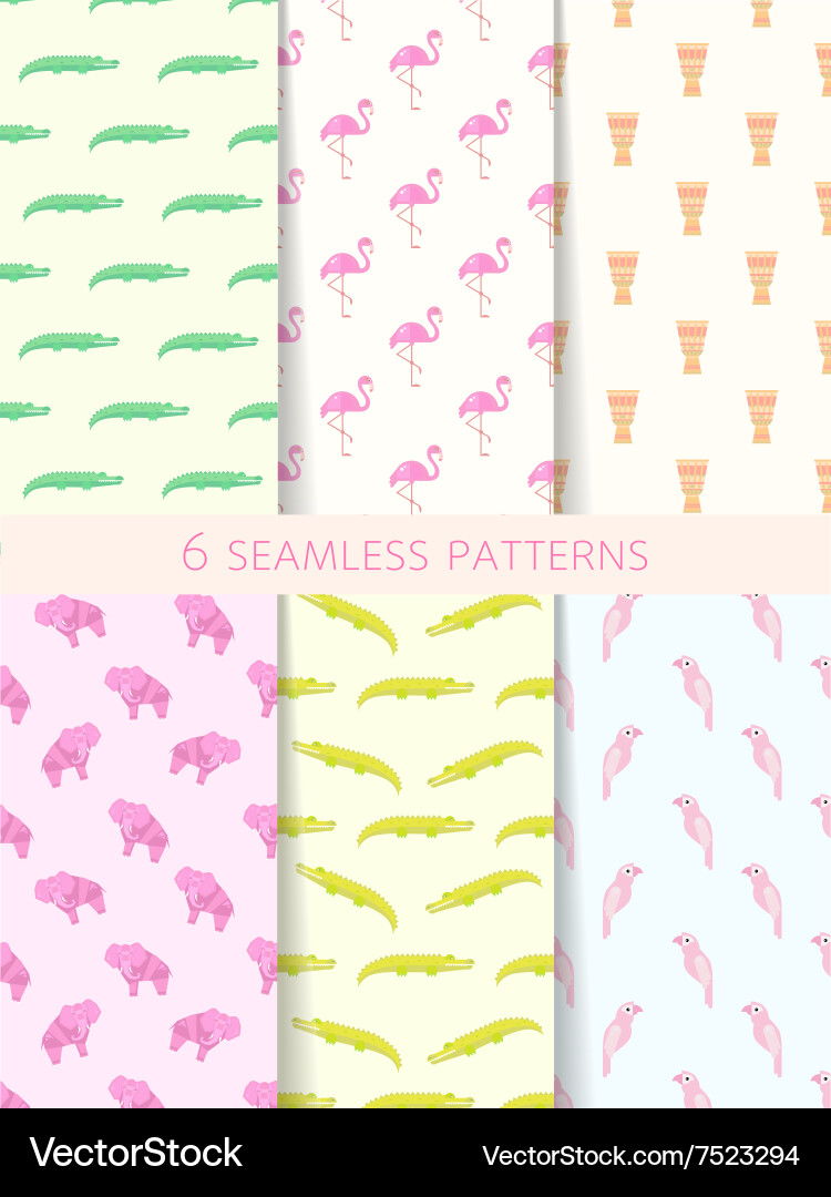 African seamless patterns set Royalty Free Vector Image