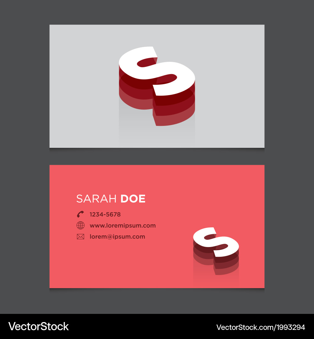 Business card letter s Royalty Free Vector Image