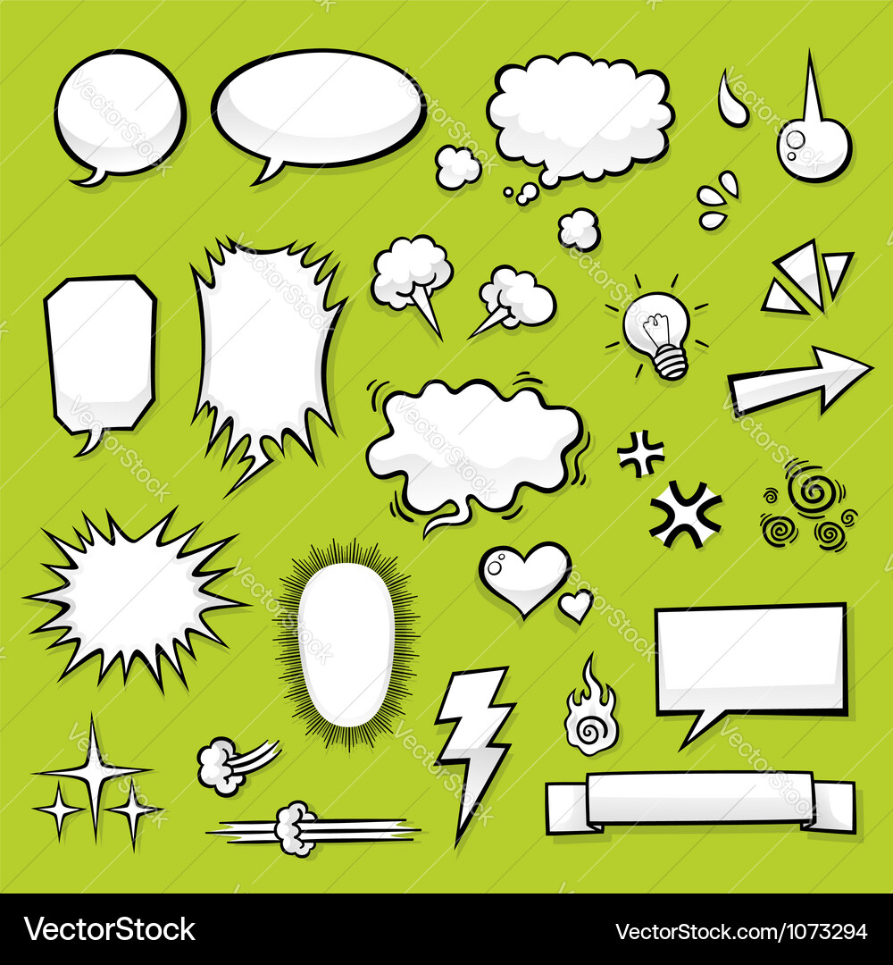 Comic elements Royalty Free Vector Image - VectorStock