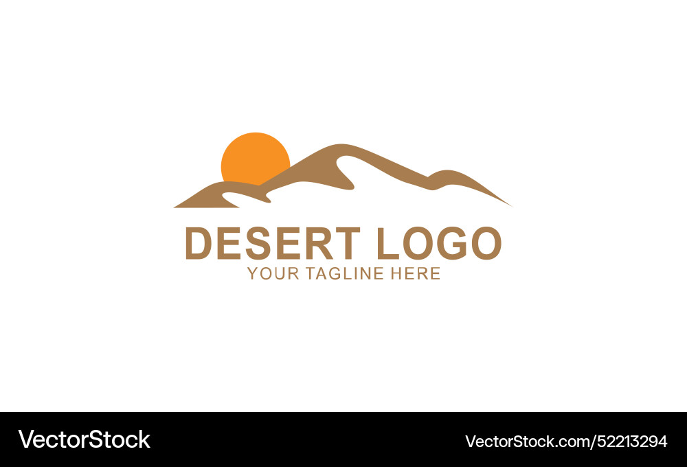 Desert logo design template Royalty Free Vector Image