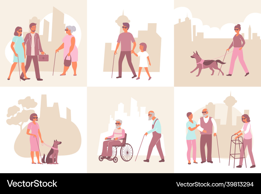 Eye disease square compositions Royalty Free Vector Image