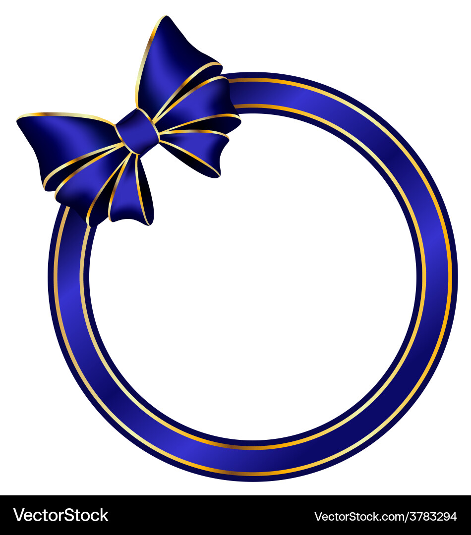 Frame with bow isolated on white Royalty Free Vector Image