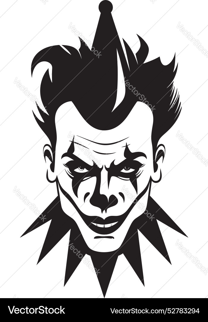 Haunting hijinks creepy clown emblem design Vector Image