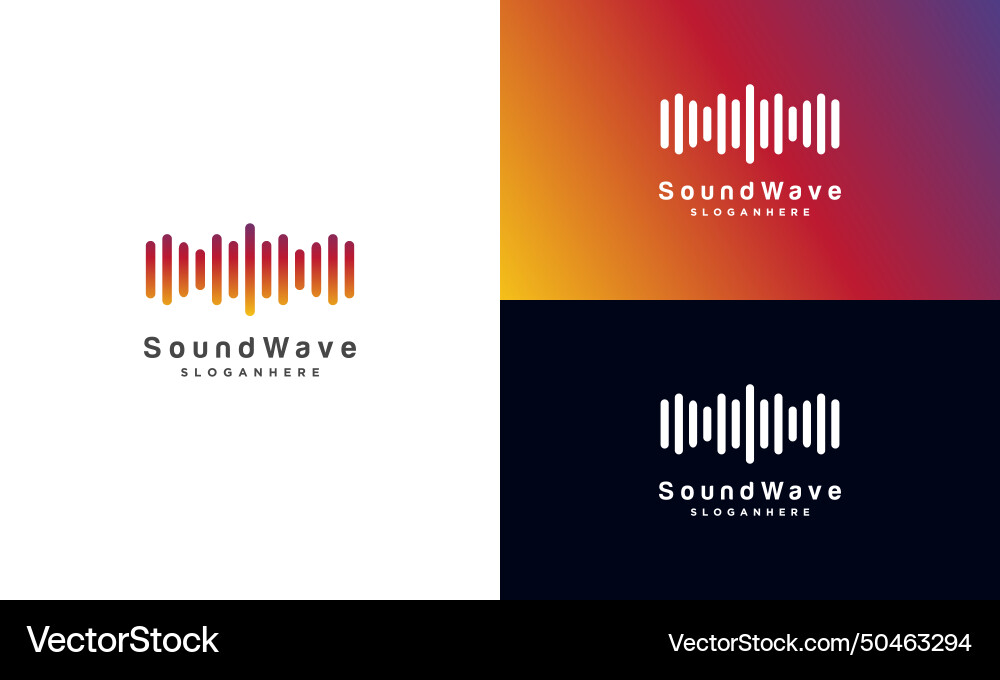 Modern colorful sound wave logo icon template Vector Image