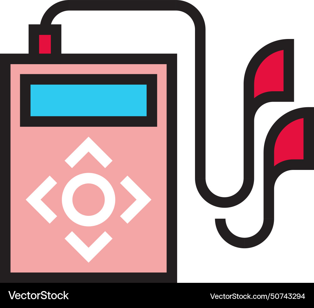 Music mp3 player mobile device color icon Vector Image