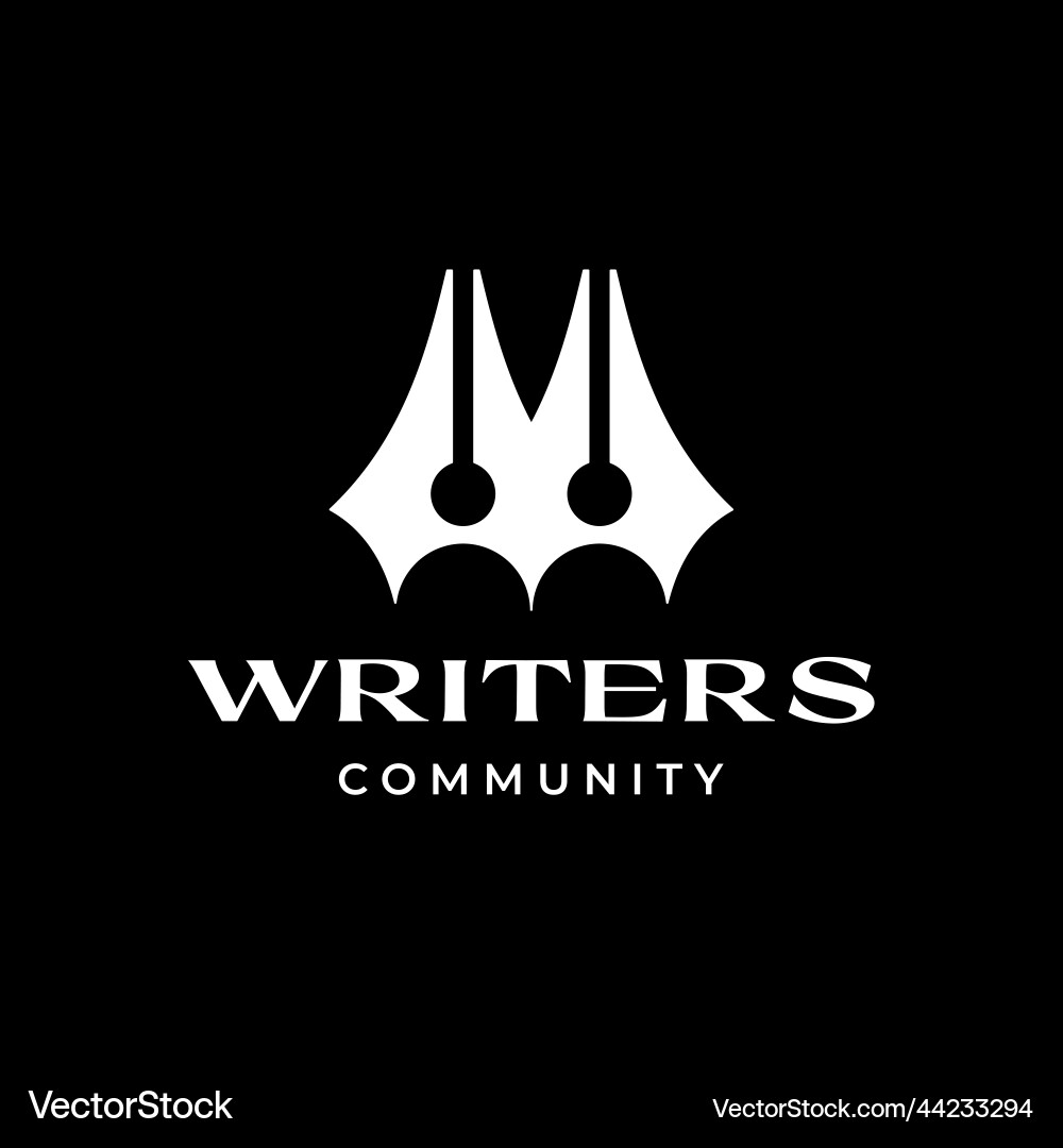 People and pen symbol logo design Royalty Free Vector Image