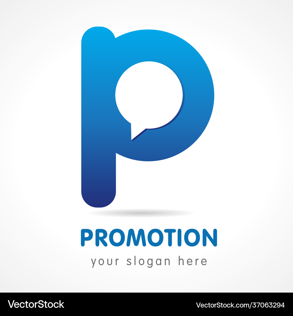 Promotion p logo Royalty Free Vector Image - VectorStock
