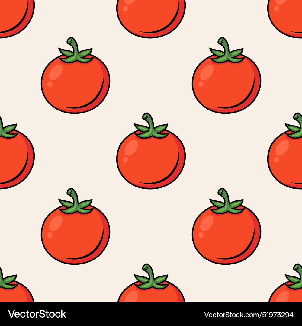 Seamless pattern with whole red tomato Royalty Free Vector