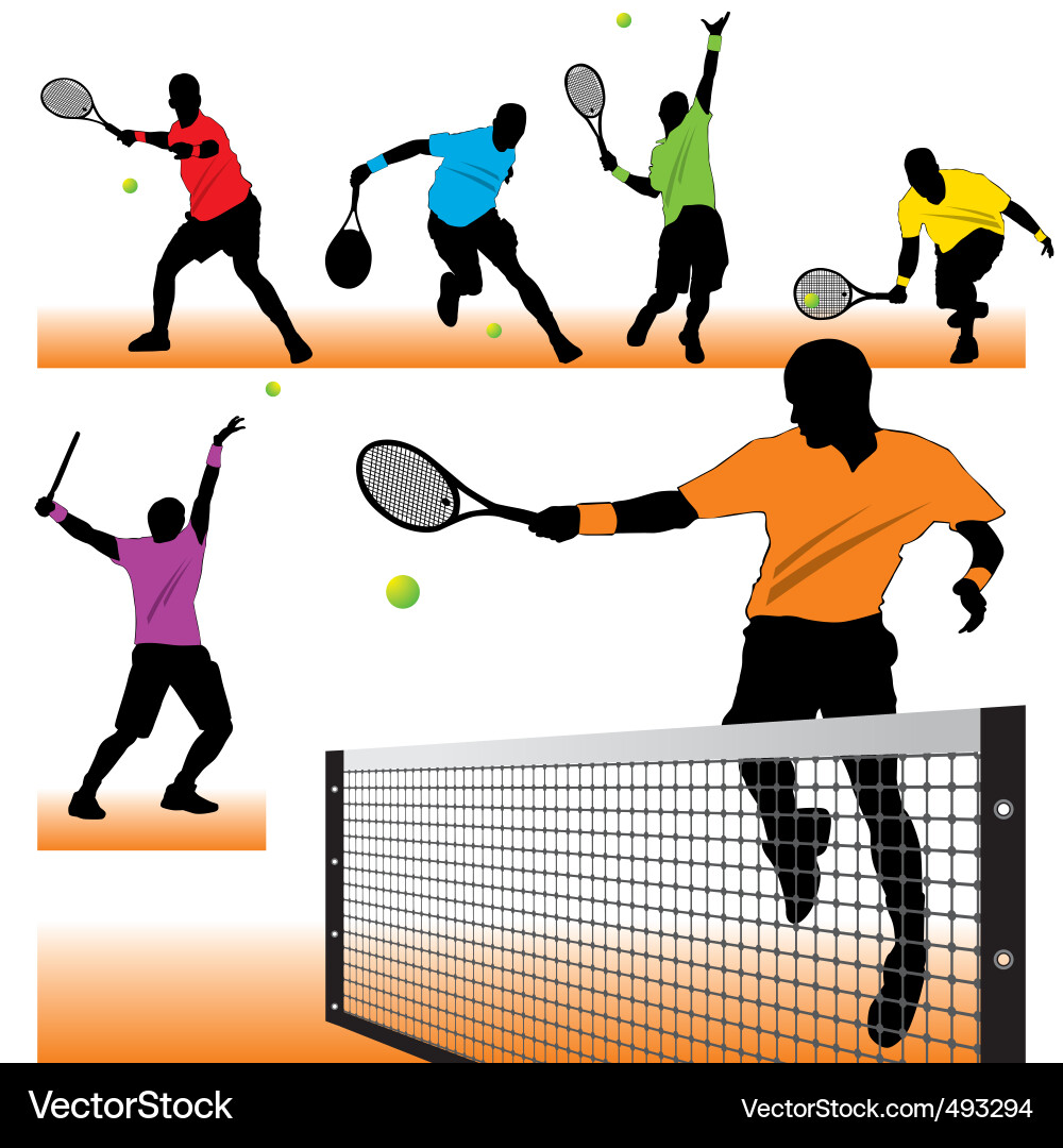 Tennis set02 Royalty Free Vector Image - VectorStock